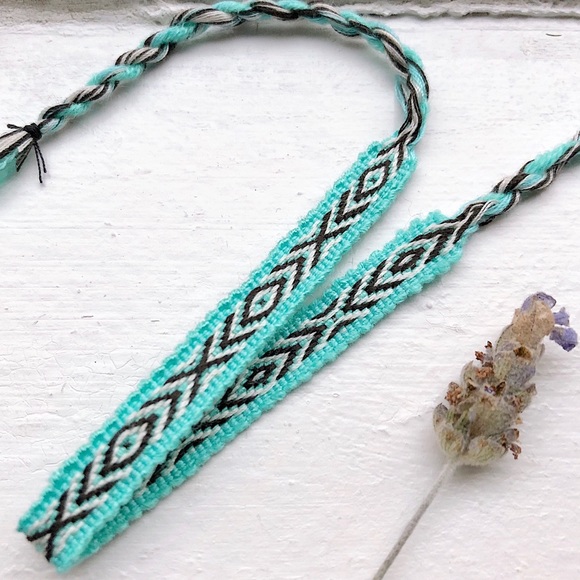 Hand Crafted | Jewelry | Aqua Boho Woven Bracelet | Poshmark